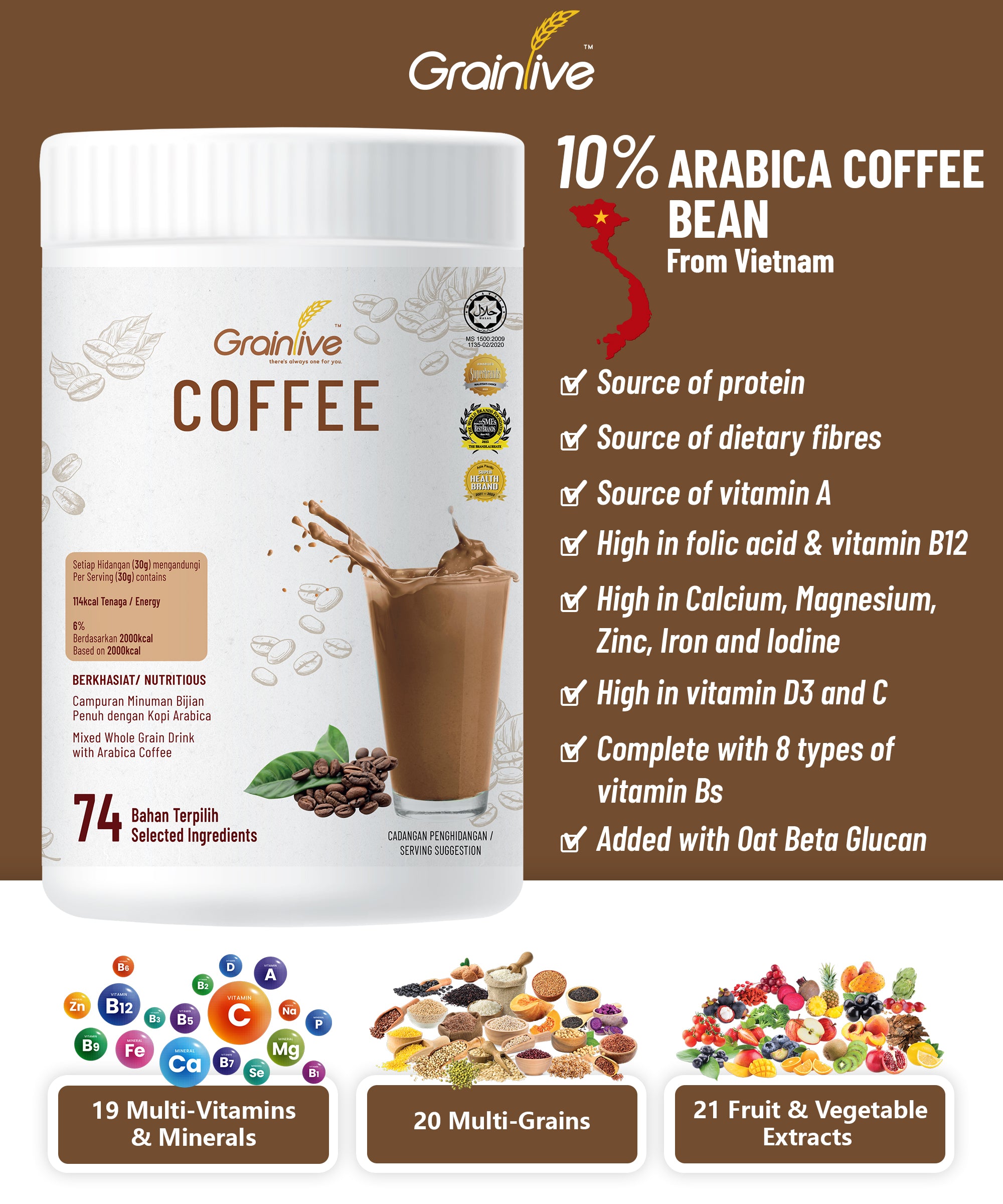 Get Your Daily Nutrition with Grainlive Coffee Meal Replacement